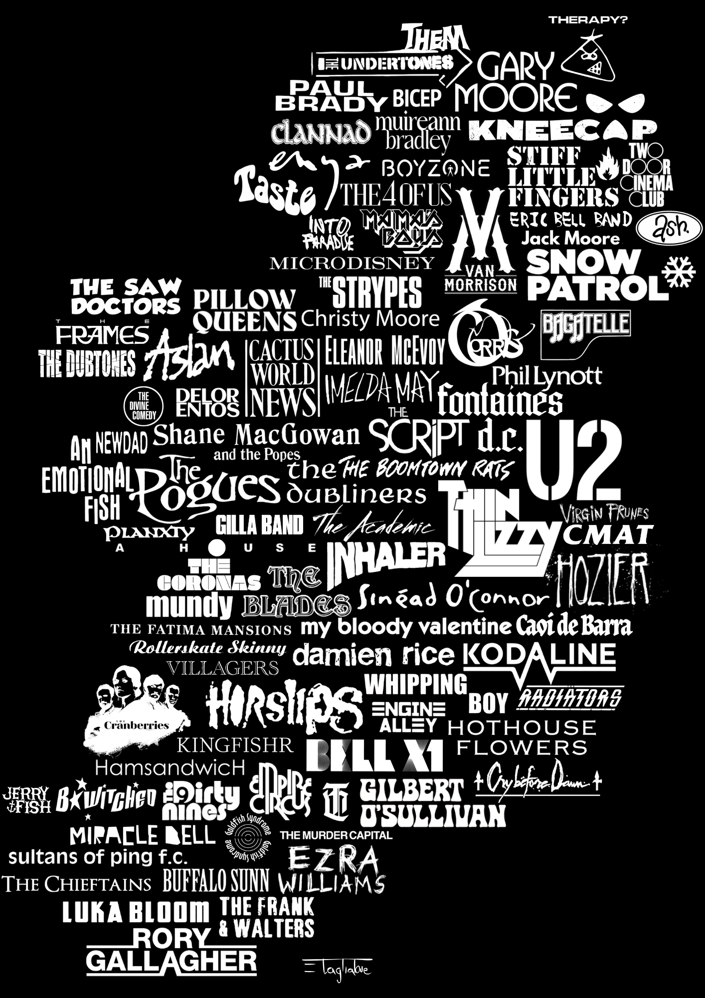 Music map poster A4 – Irish Rocknroll Museum
